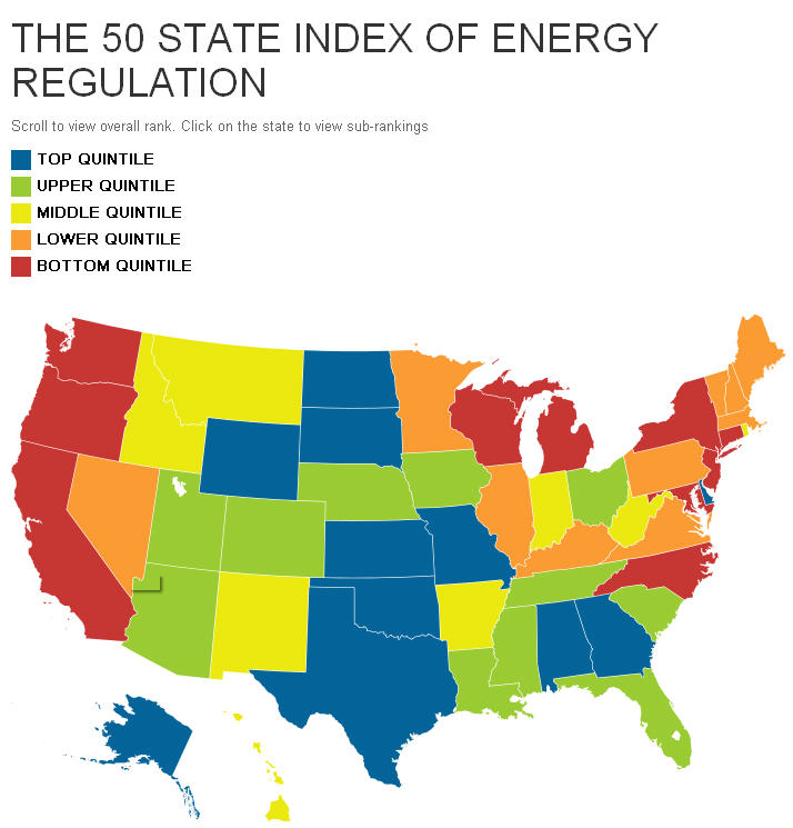 50 State Index of Energy Regulation | Science 2.0